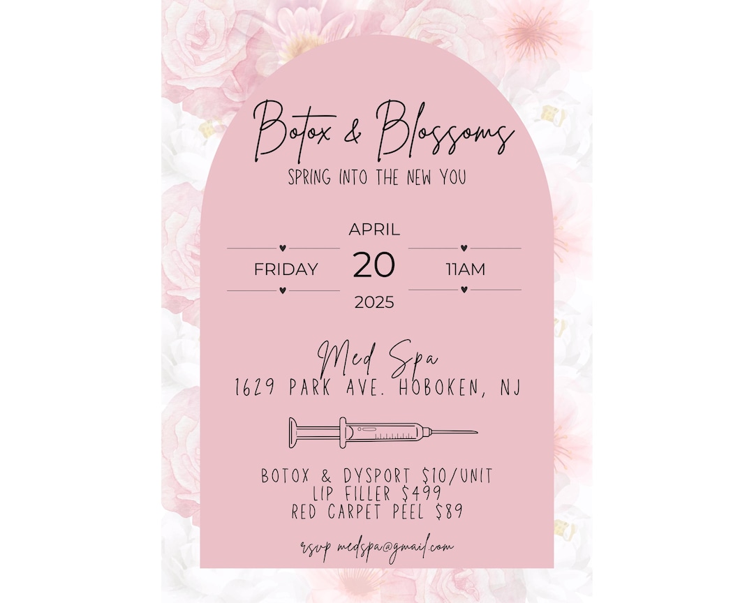 Botox & Blossom Spring/ Mother's Day Themed Tox Party Invitation NP PA ...