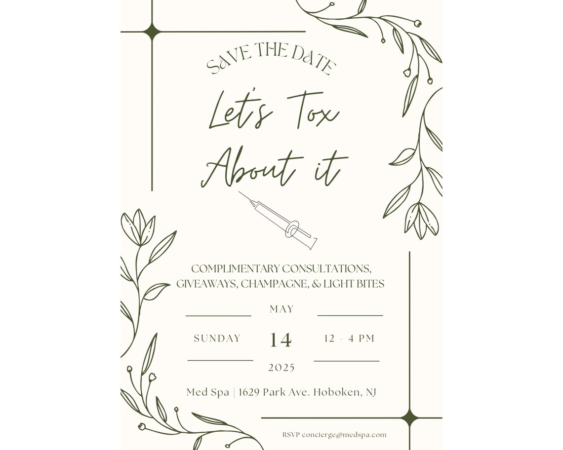 Lets Tox About It Event Invitation Injector Plastic Surgery Med Spa ...