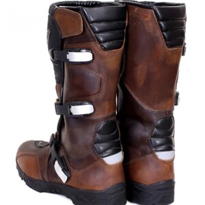 Handcrafted Adventure Long Motorcycle Motorbike Leather off Road ...