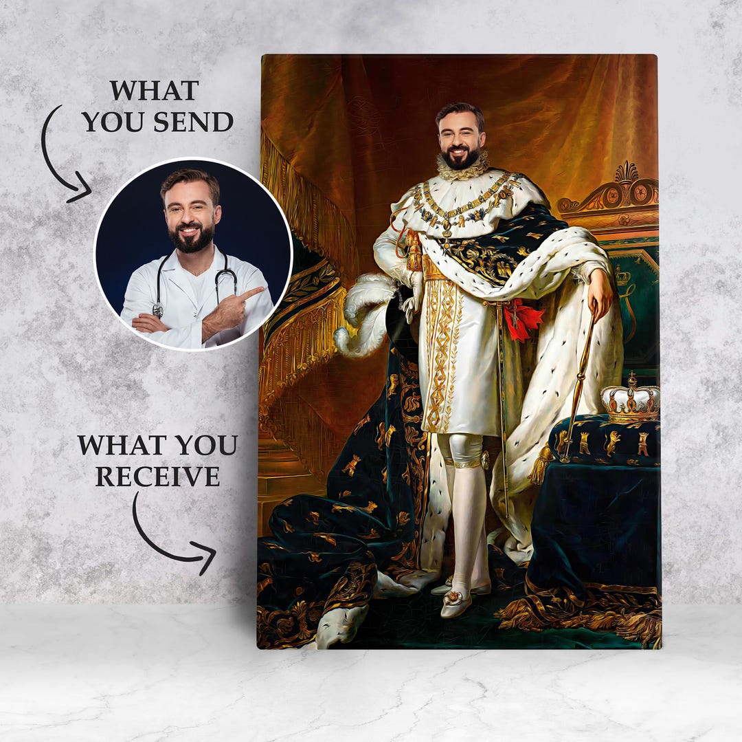 HEROIC SAVIOR KING, Portrait From Photo, Unique Housewarming Gift for ...