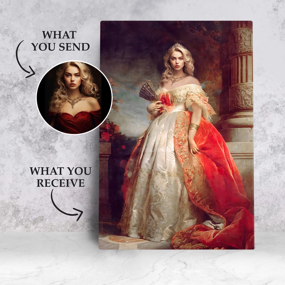 CUSTOM PRINCESS Dress Gift for Best Friend, Victorian Portrait, Vintage ...