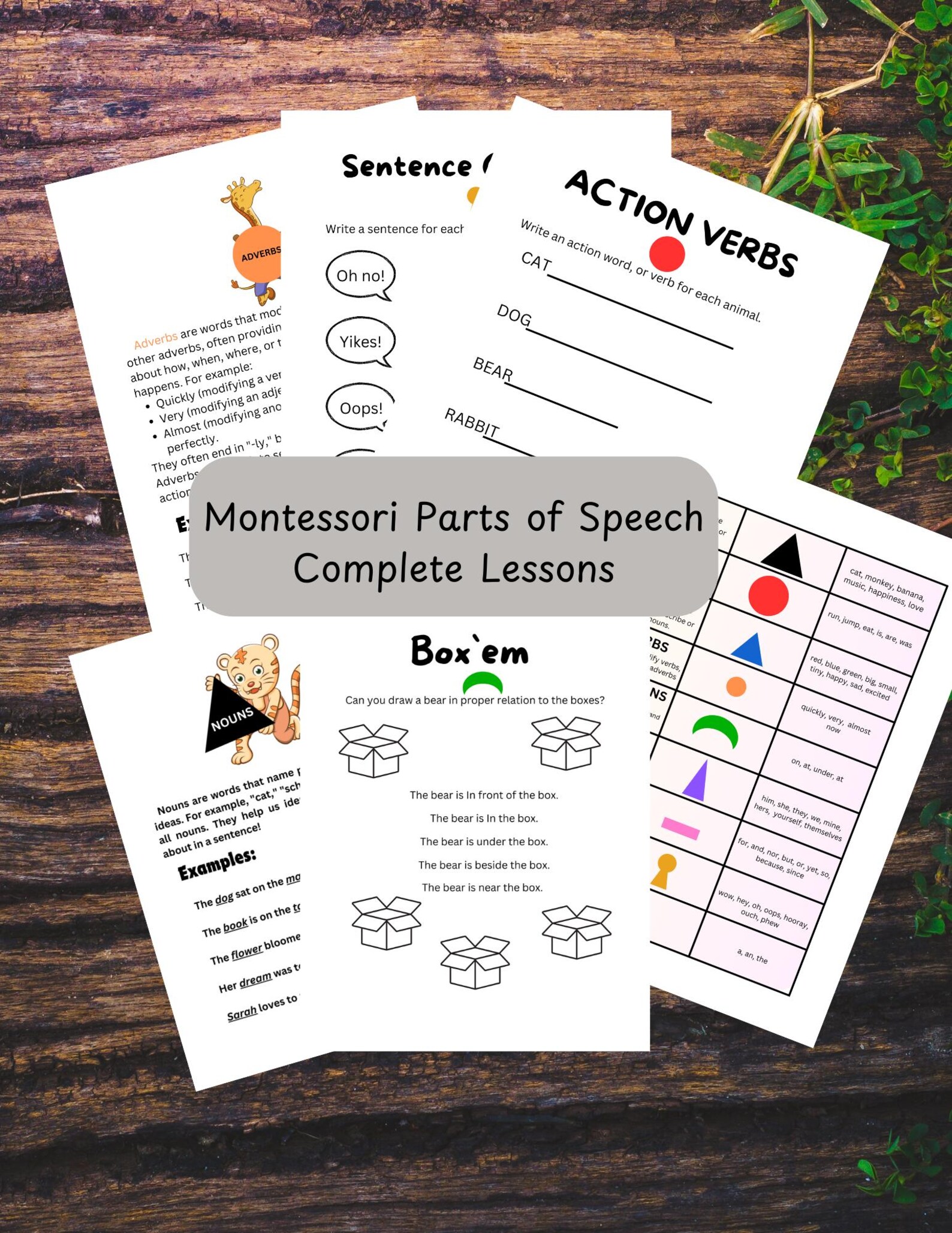 Montessori Parts of Speech Digital Lesson | Grammar Worksheets, Symbols ...