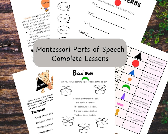 Montessori Elementary Grammar Boxes Bundle [borders] - Language ...
