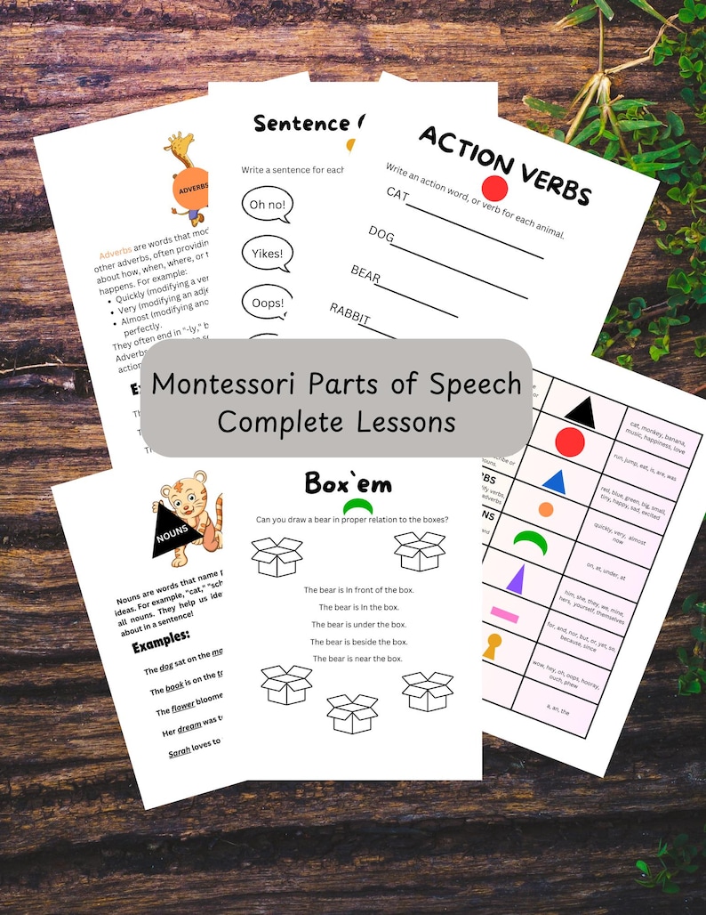 Montessori Parts of Speech Digital Lesson | Grammar Worksheets, Symbols ...