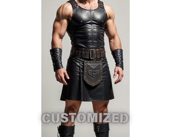 Men's Black Leather Armor Set–handmade Leather Warrior Armor,black ...