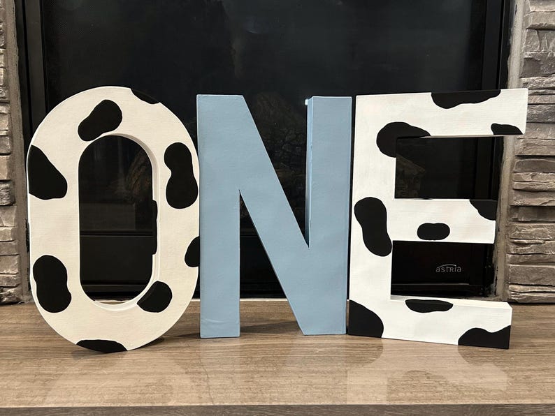 Custom Hand-painted Cow Print Letters - Etsy