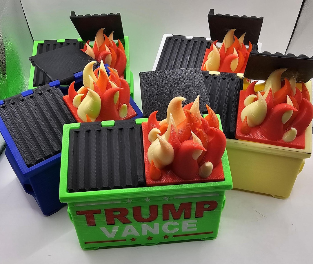 Mini Desktop Dumpster: Desk Organizer With Fire Insert - Etsy