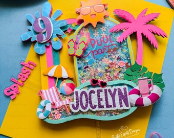Pool Party Cake Topper, Pool Party Birthday . - Etsy UK