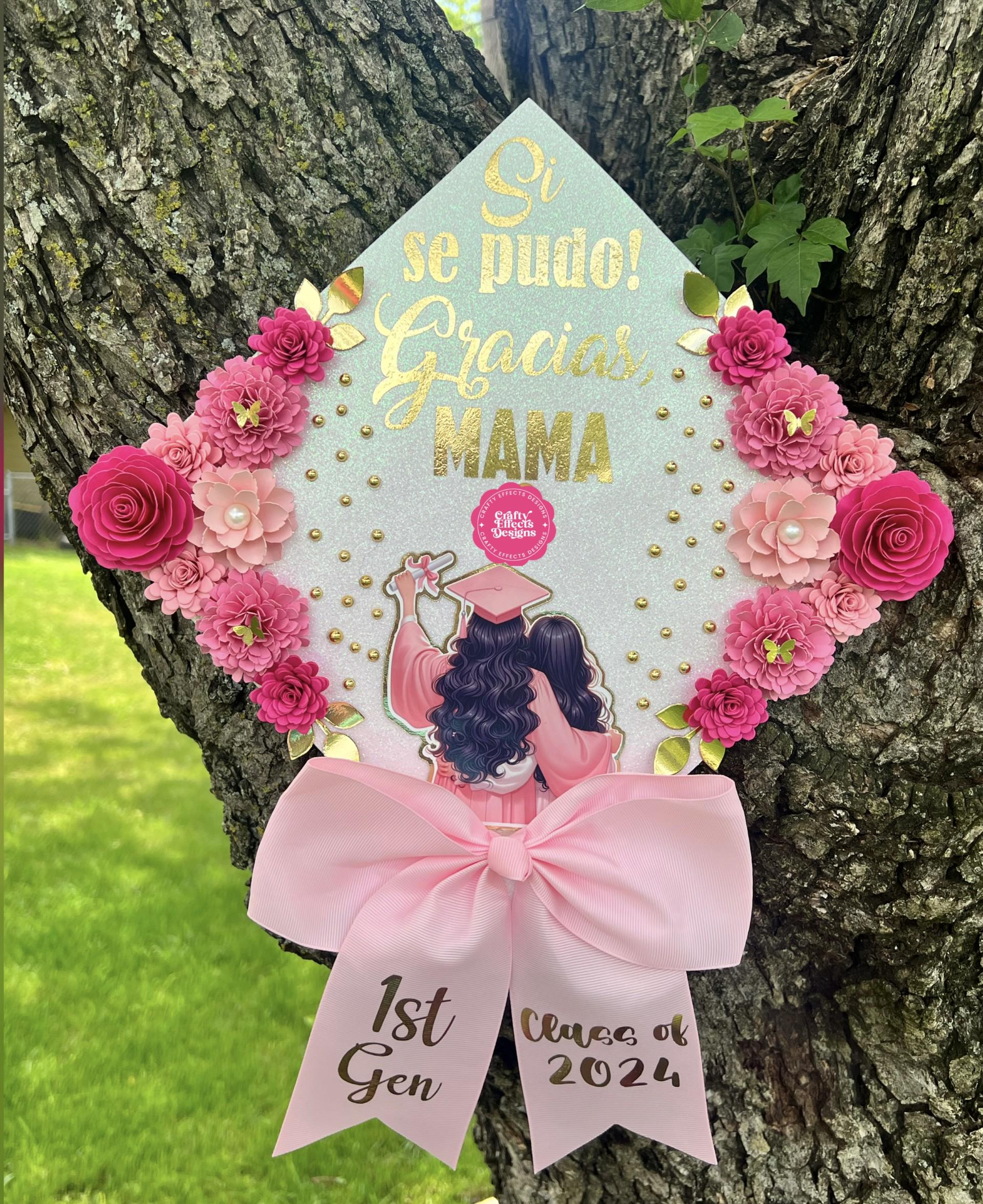 Custom Graduation Cap Topper: Glitter, Flowers & Pearls - Etsy