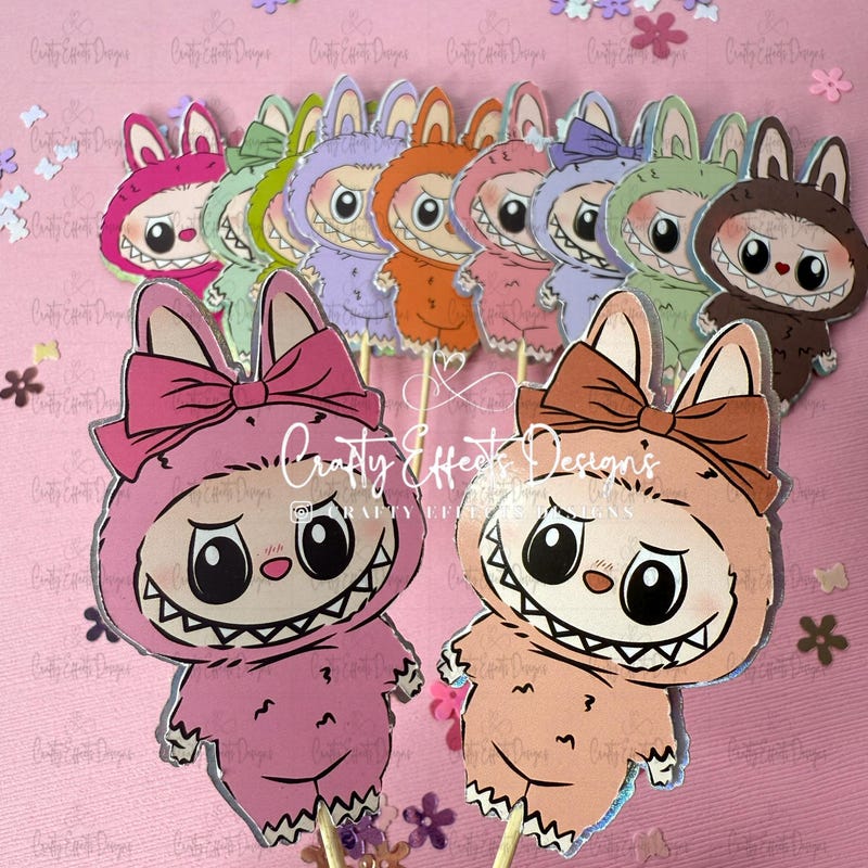 Labubu Cupcake Topper - Etsy