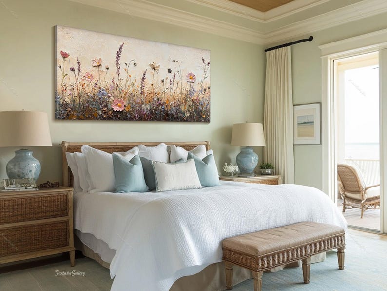 Original Flower Oil Painting Abstract Framed Wall Art Landscape Art 3d ...