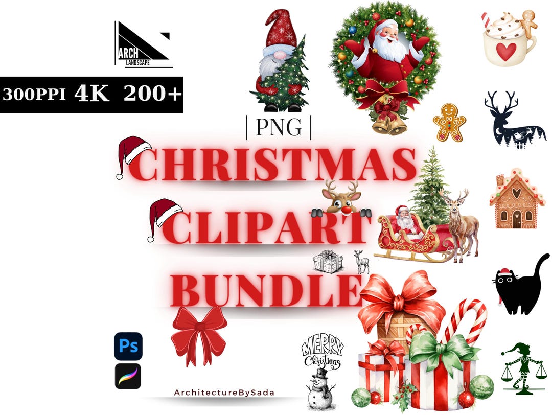 Christmas Cart PNG Clipart Bundle 200 Ornaments Gift Designs Christmas ...
