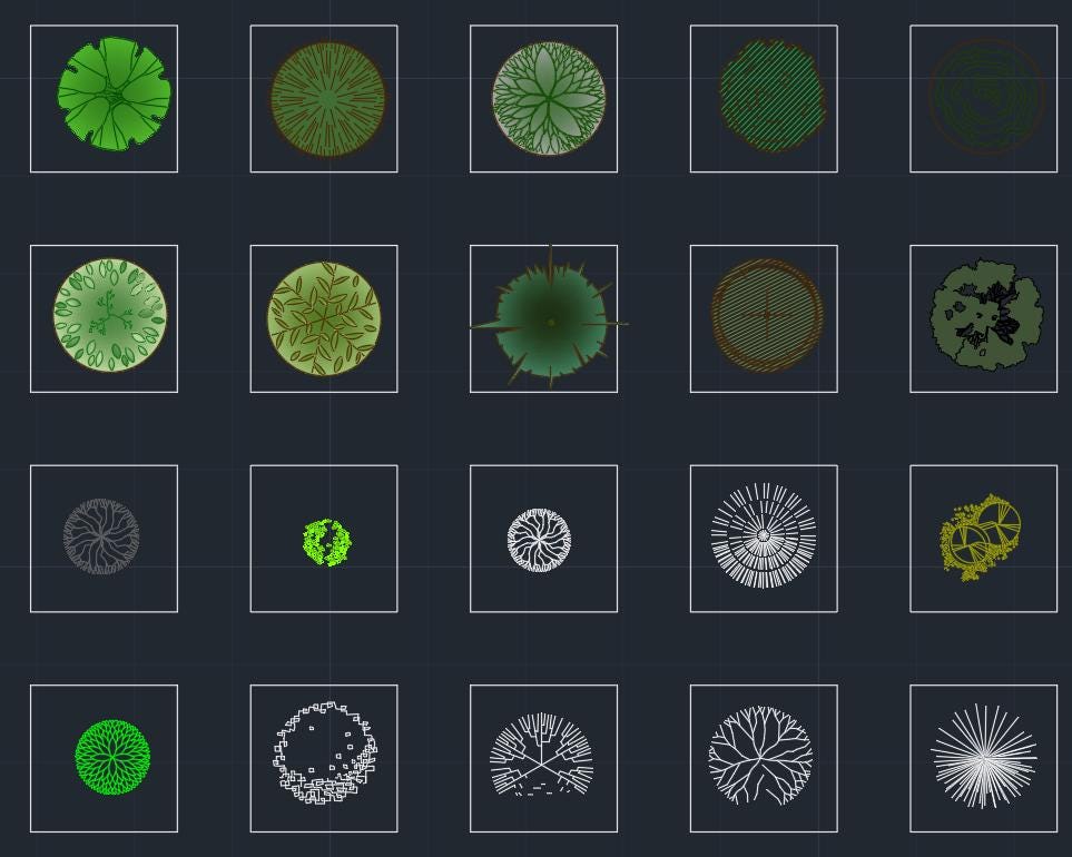 500+ Tree Top View Collection | DWG & DXF Digital Files for Architects ...