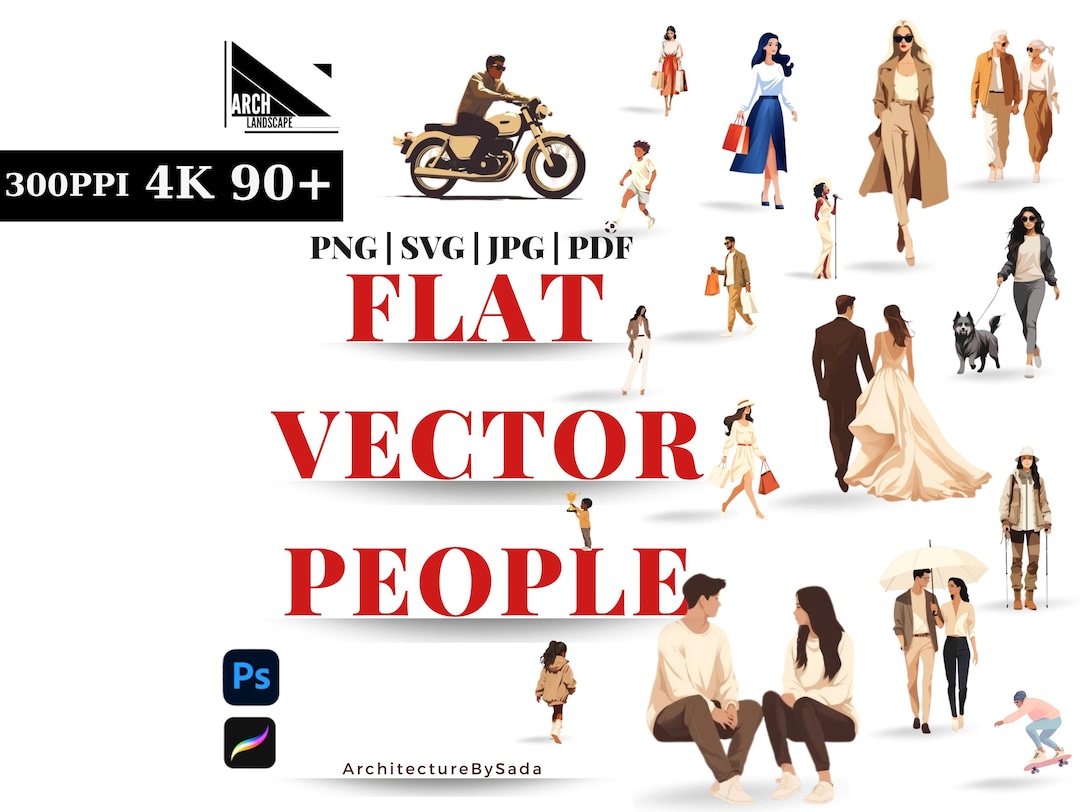 Flat Vector People PNG Collection – Premium Sketch Blocks, Cutouts, and ...