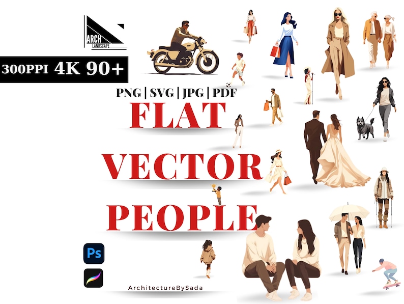 Flat Vector People PNG Collection – Premium Sketch Blocks, Cutouts, and ...