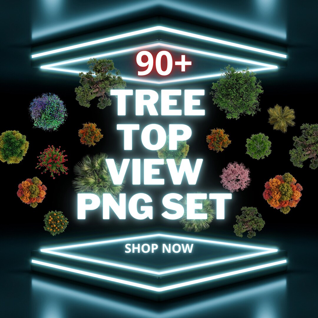 90 Tree Top View PNG Set Elevate Your Landscape Designs - Etsy