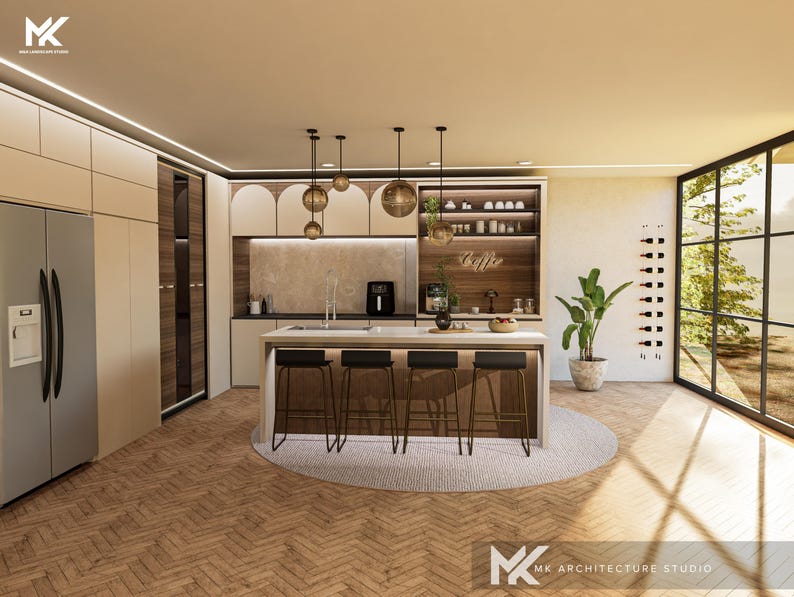 Custom Kitchen Interior Design | 3D Kitchen Design Service | Realistic ...