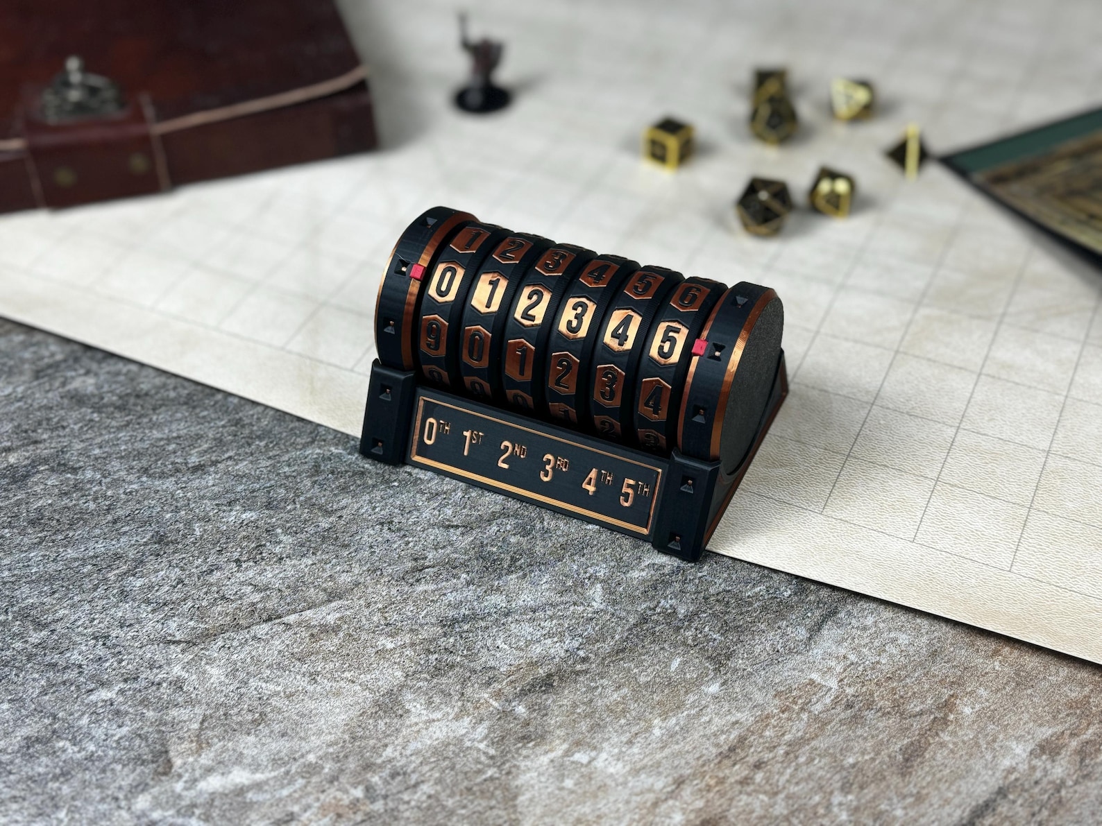 Spell Slot Counter With Magnetic Storage, Stand & Clickable Dials for ...