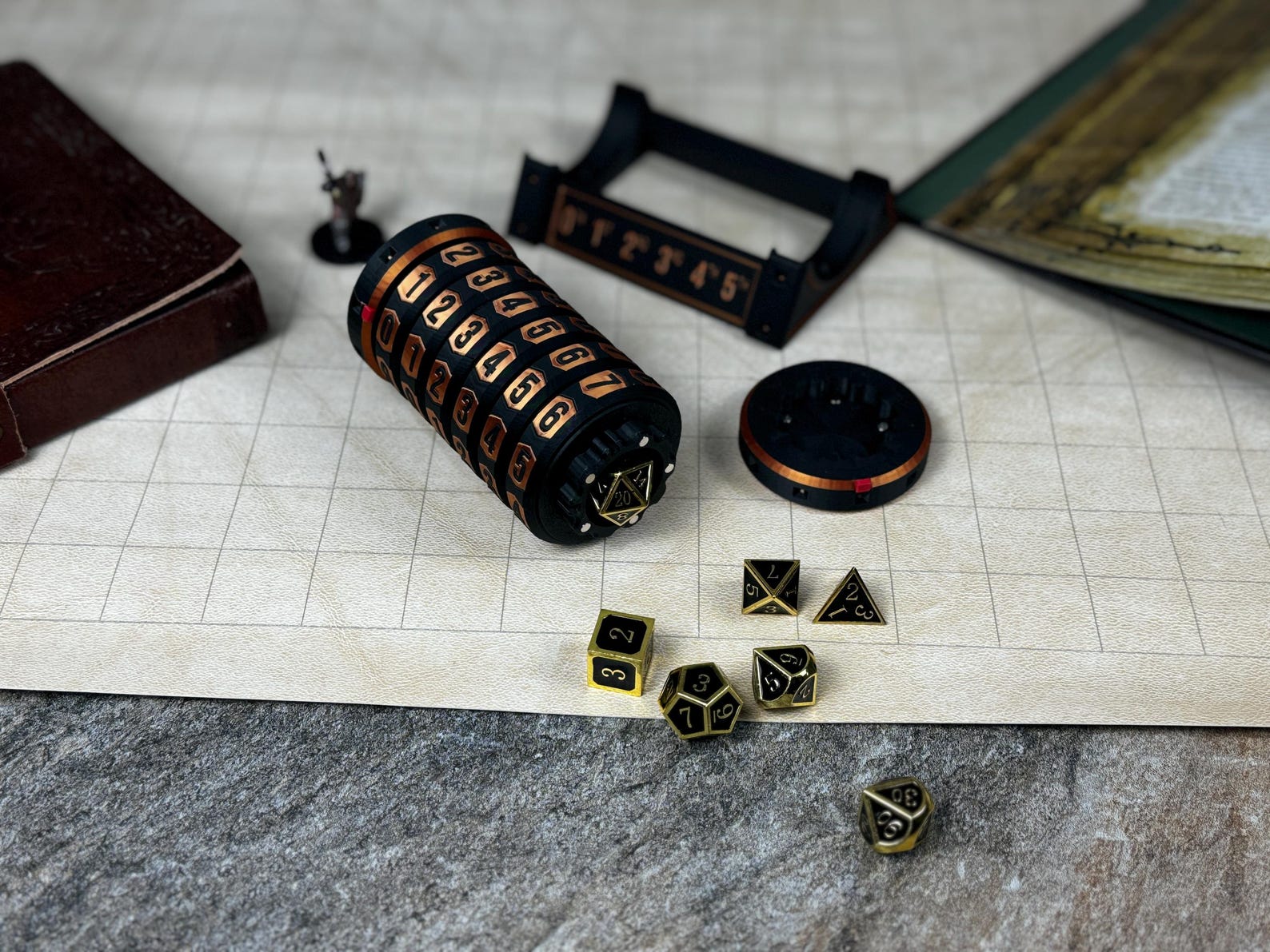 Spell Slot Counter With Magnetic Storage, Stand & Clickable Dials for ...