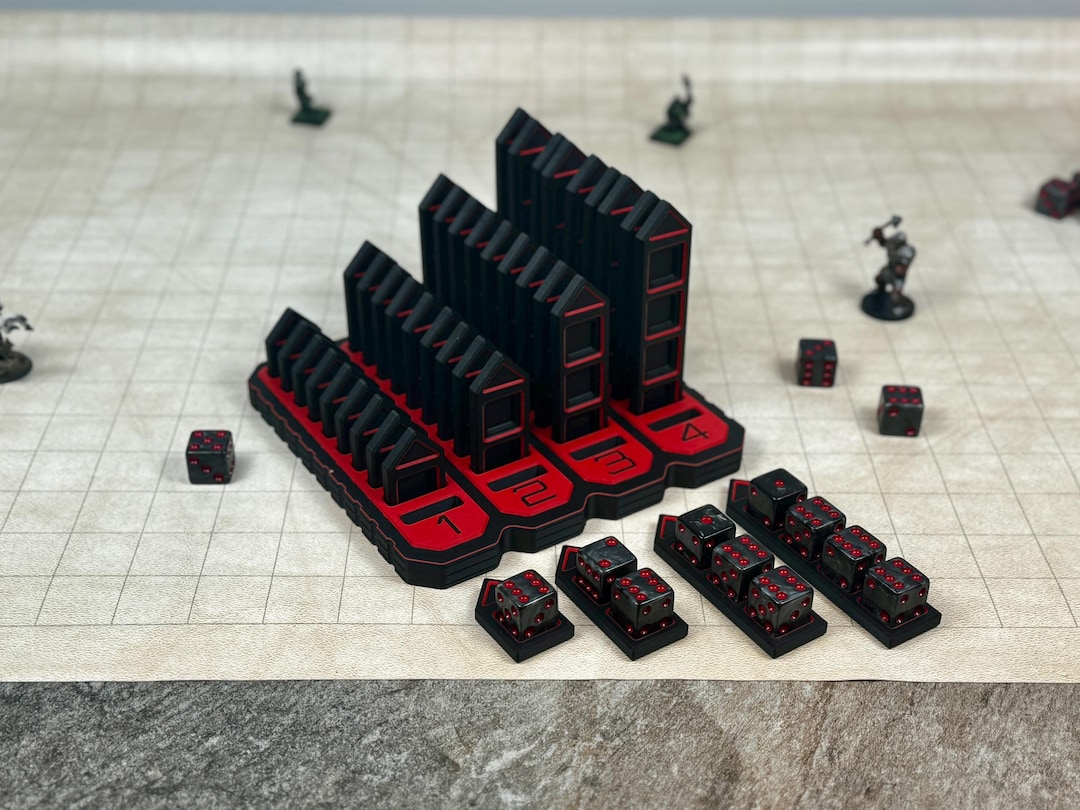 40 Wound Counters With Caddy: TTRPG & Wargaming Damage Tracker - Etsy