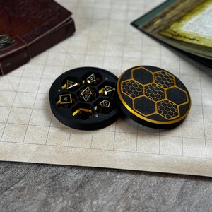 Custom 3D Printed Circular Dice Box With Magnetic Lid Color, Pattern ...