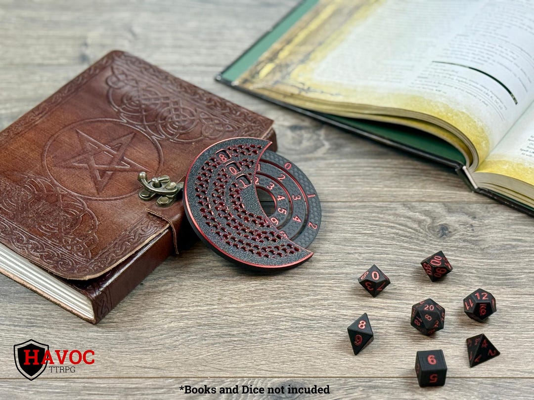 3-dial Life Counter: Hexagon & Crescent Moon Design - HP Tracker - Etsy