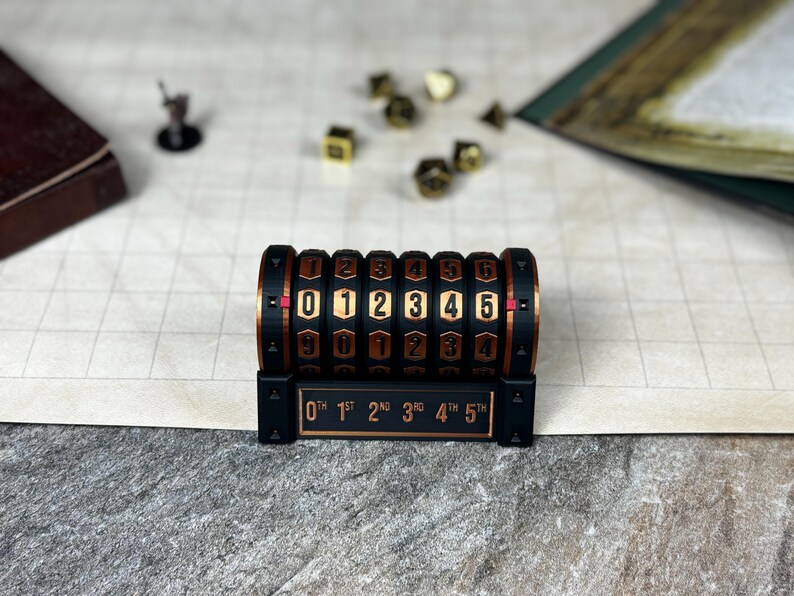 Spell Slot Counter With Magnetic Storage, Stand & Clickable Dials for ...