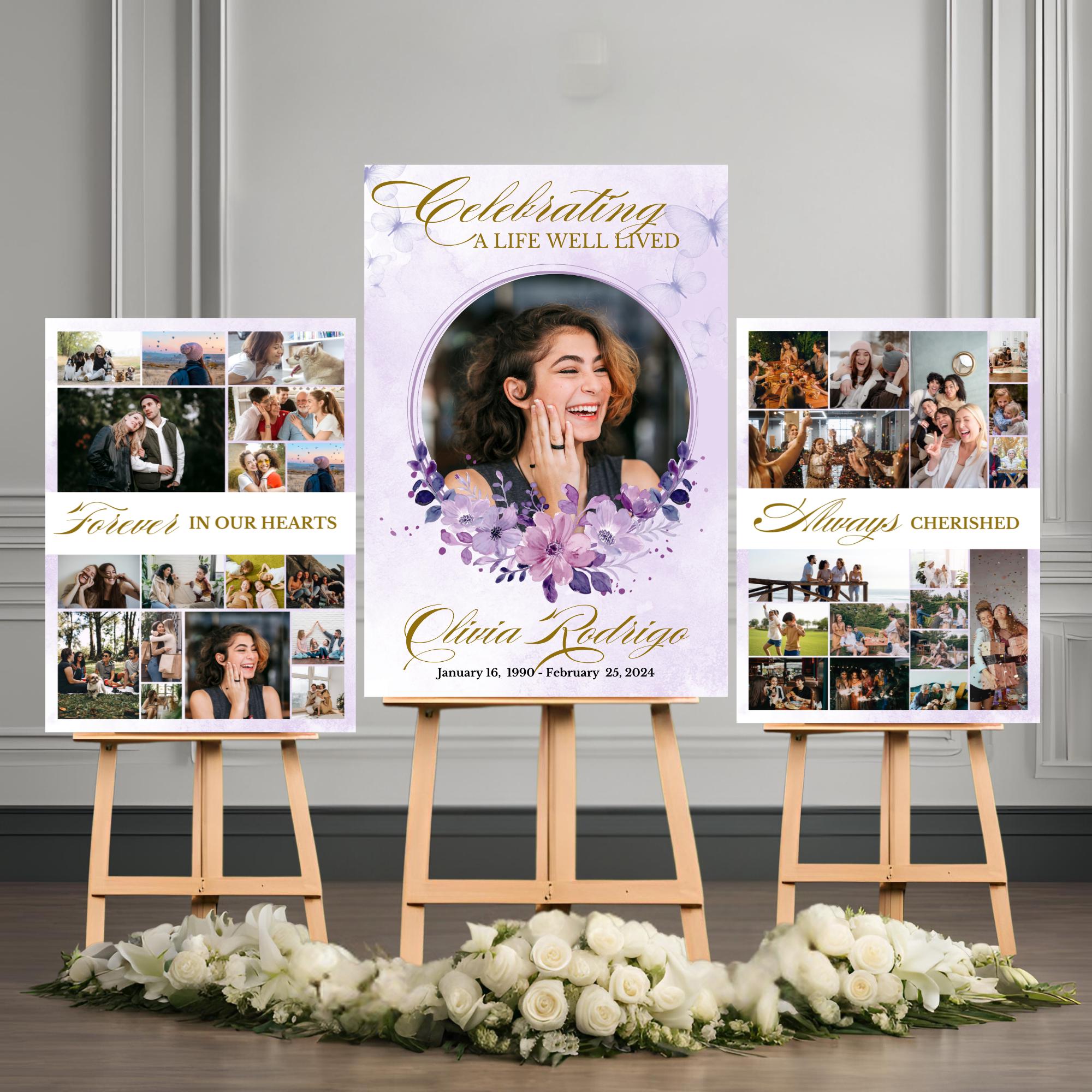 Funeral Collage Sign Photo Poster Memory Tribute, Photo Sign Funeral ...