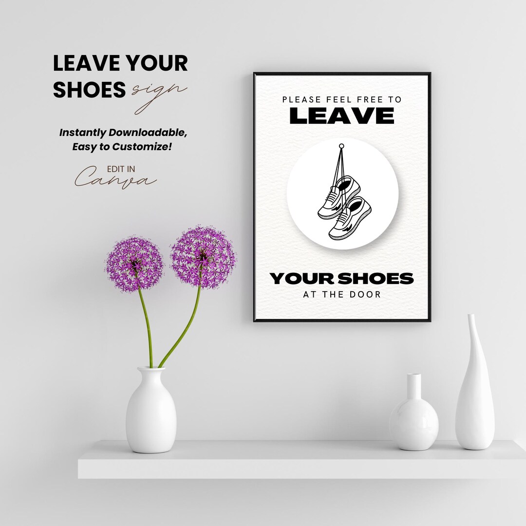 Leave Your Shoes at the Door Sign Custom Airbnb House Rules Sign No ...