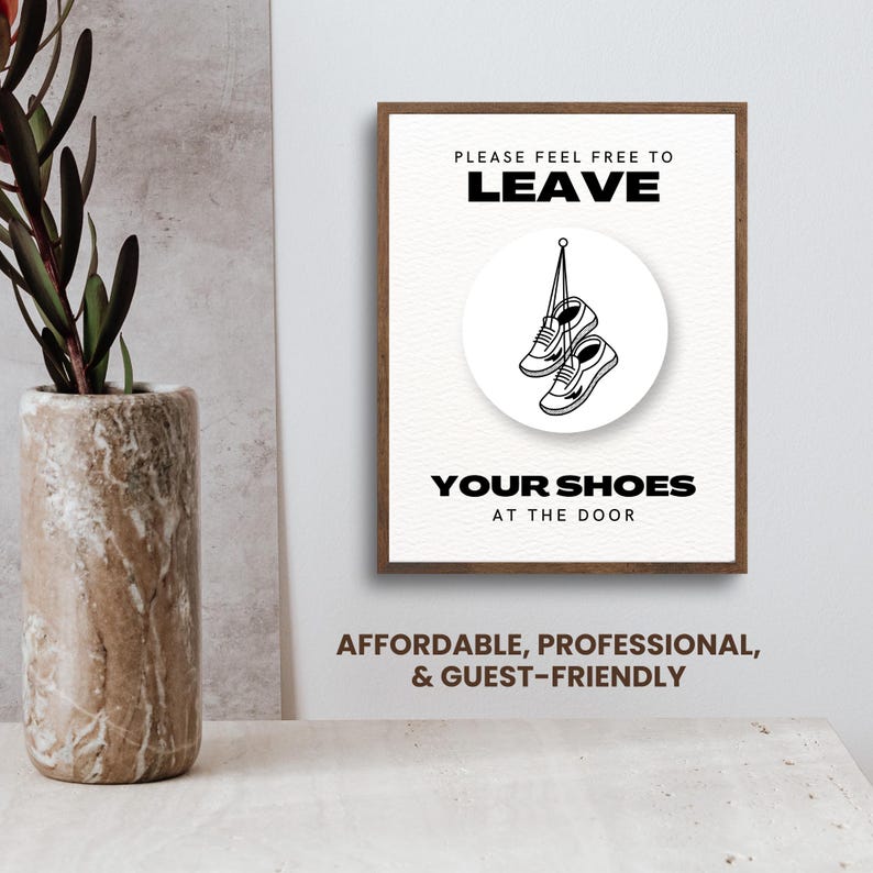 Leave Your Shoes at the Door Sign Custom Airbnb House Rules Sign No ...