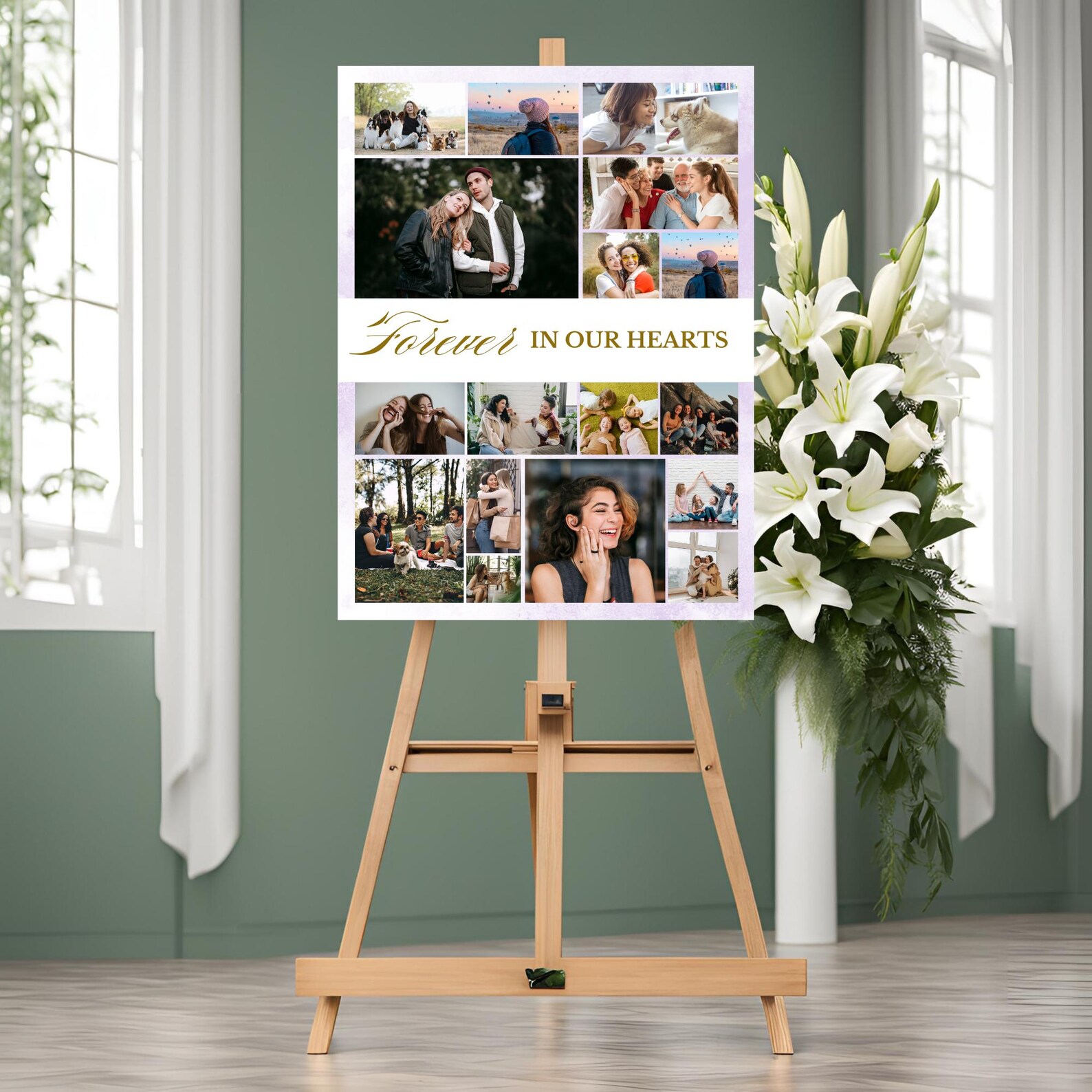 Funeral Collage Sign Photo Poster Memory Tribute, Photo Sign Funeral ...