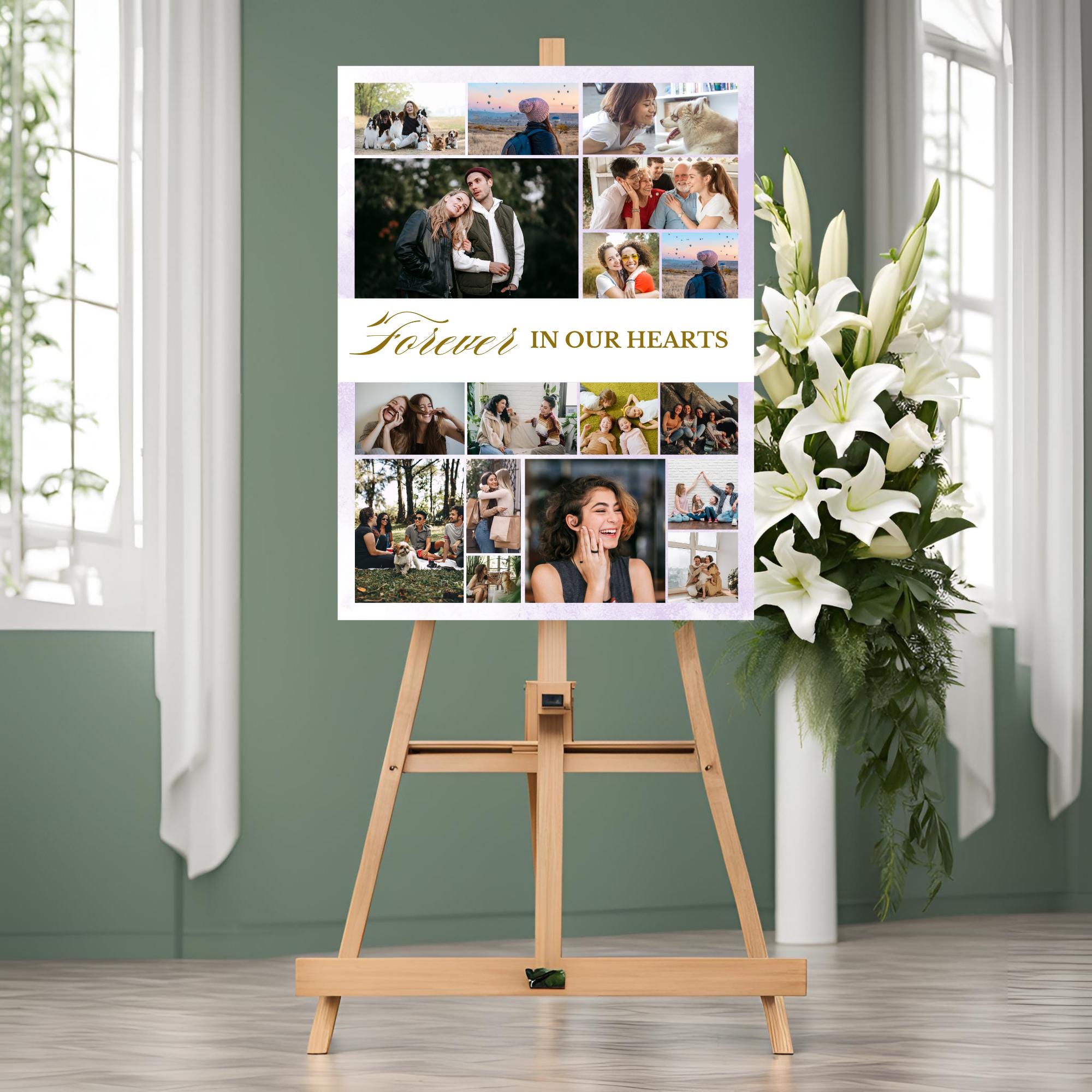 Funeral Collage Sign Photo Poster Memory Tribute, Photo Sign Funeral ...