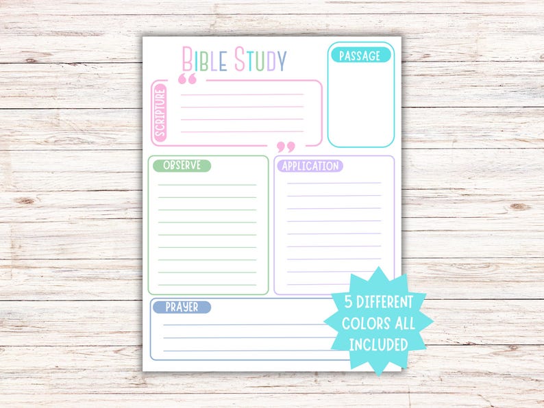 Printable Bible Study Template: SOAP Method Guide (digital Download) - Etsy