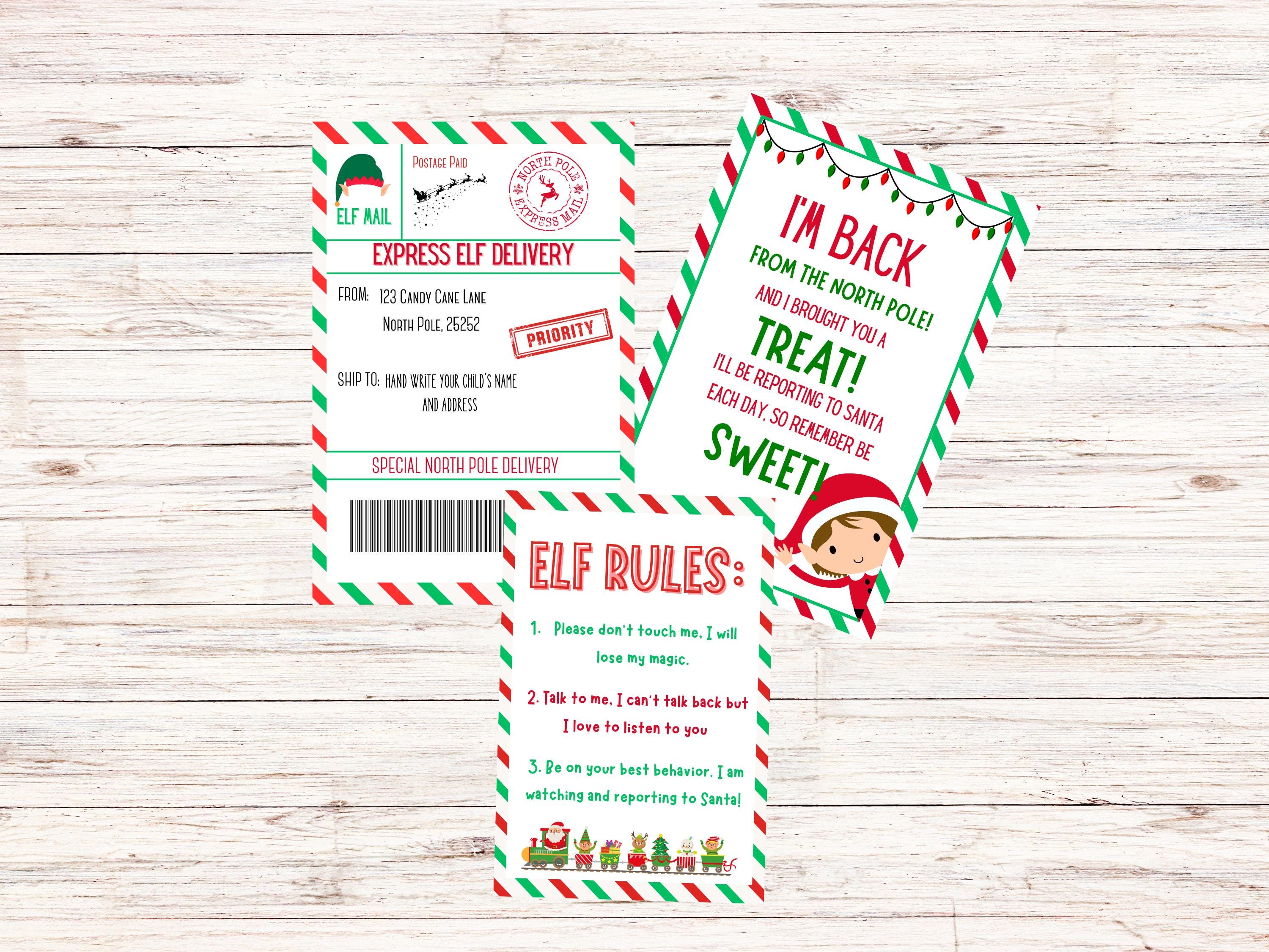 I'm Back Elf Letter Elf Arrival Letter Elf Rules Elf Postage Printable ...