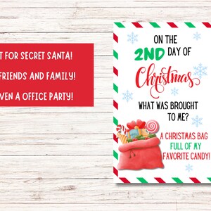 12 Days of Christmas Gift Tags, Printable Holiday Treat Tags (digital ...