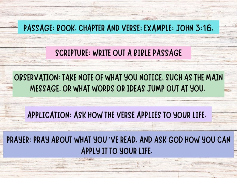 Printable Bible Study Template: SOAP Method Guide (digital Download) - Etsy