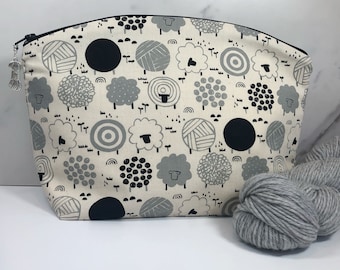 Knitting Sheep Small Project Bag - Etsy
