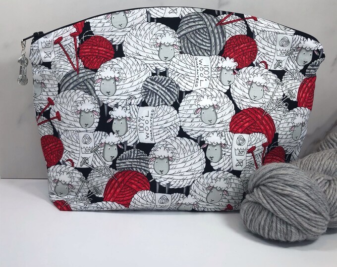 Knitting Sheep Small Project Bag - Etsy