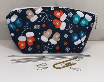 Gold Floral Knitting and Crocheting Notions Bag and Stitch Marker - Etsy