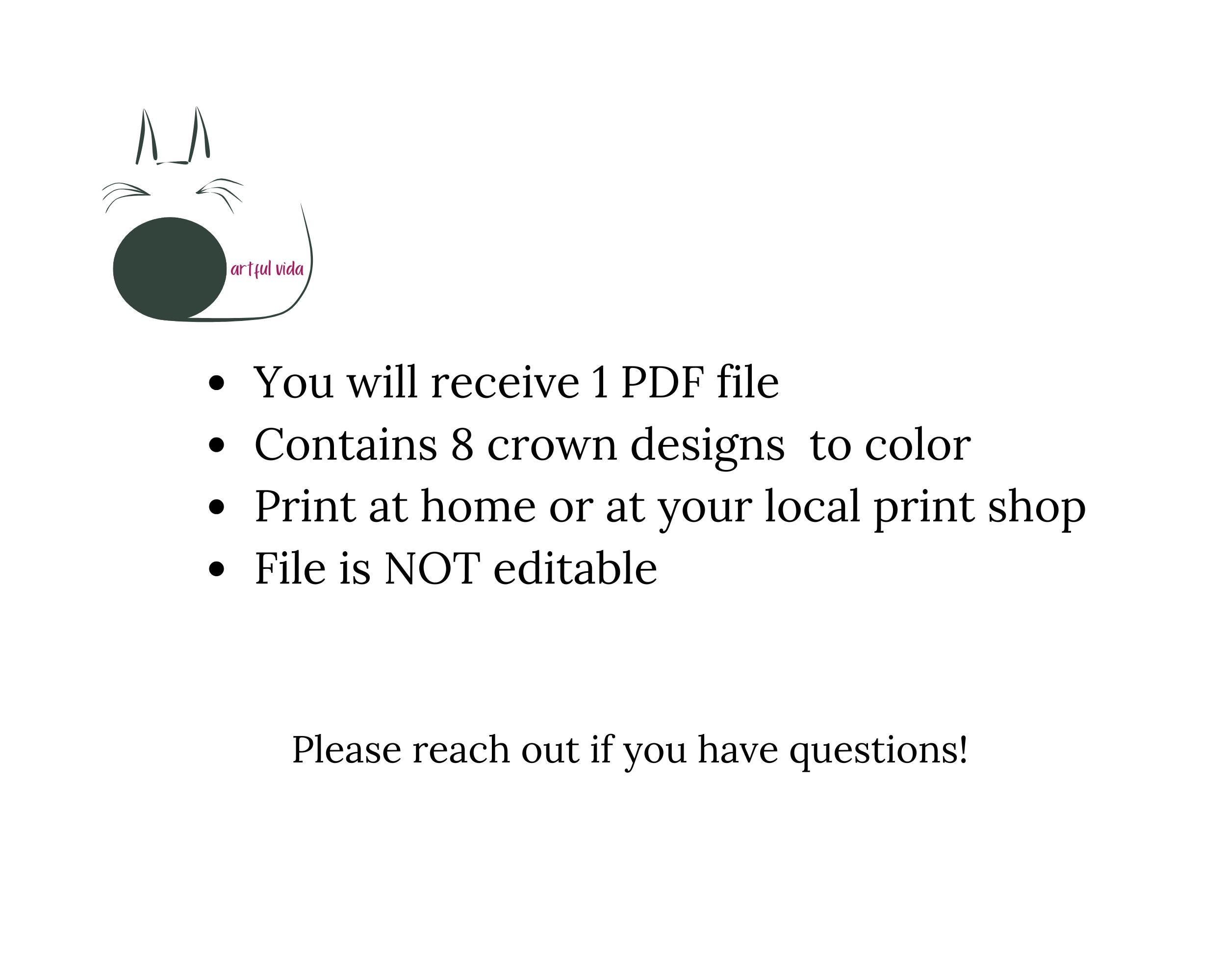 Halloween Paper Crown, Summerween Paper Hat to Color, Spooky Headband ...