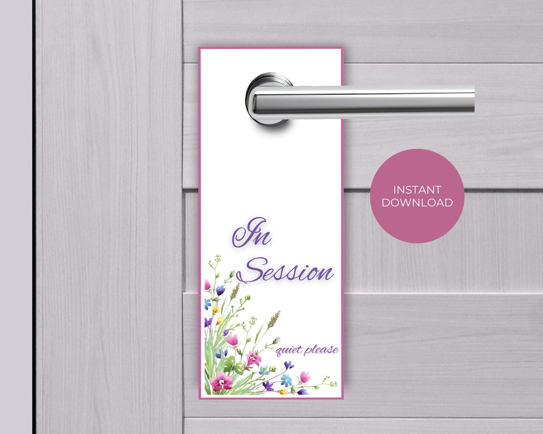 IN SESSION Door Sign, Printable Door Sign, Door Handle Sign, Do Not ...