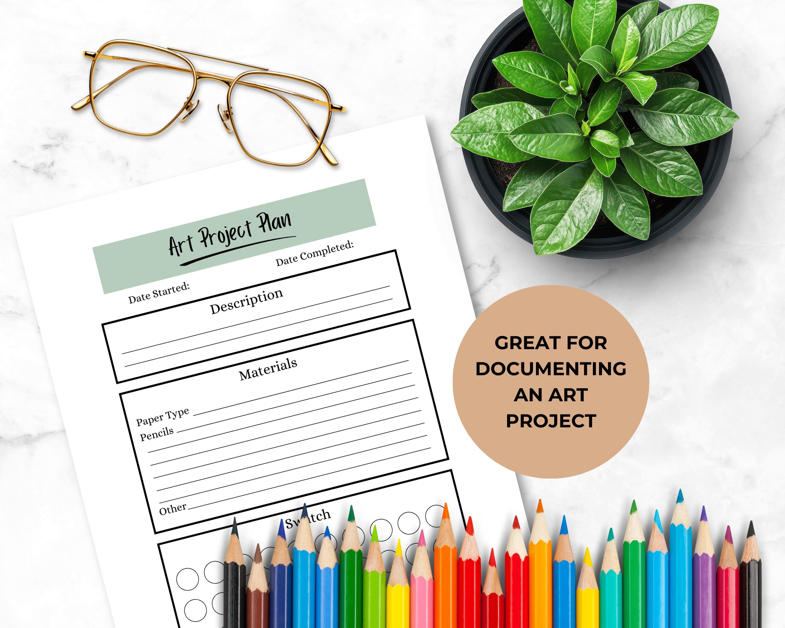 Colored Pencil Art Project Planner, Art Project Organizer, Creative ...