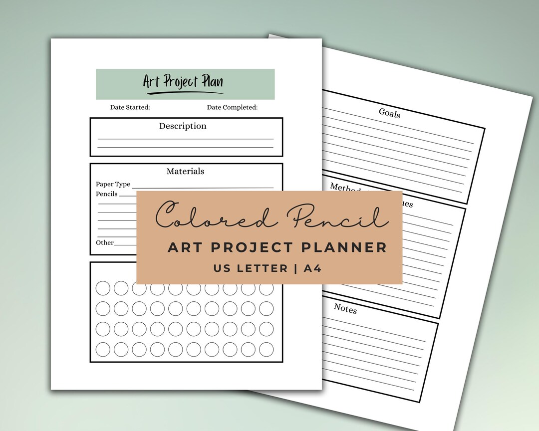 Colored Pencil Art Project Planner, Art Project Organizer, Creative ...