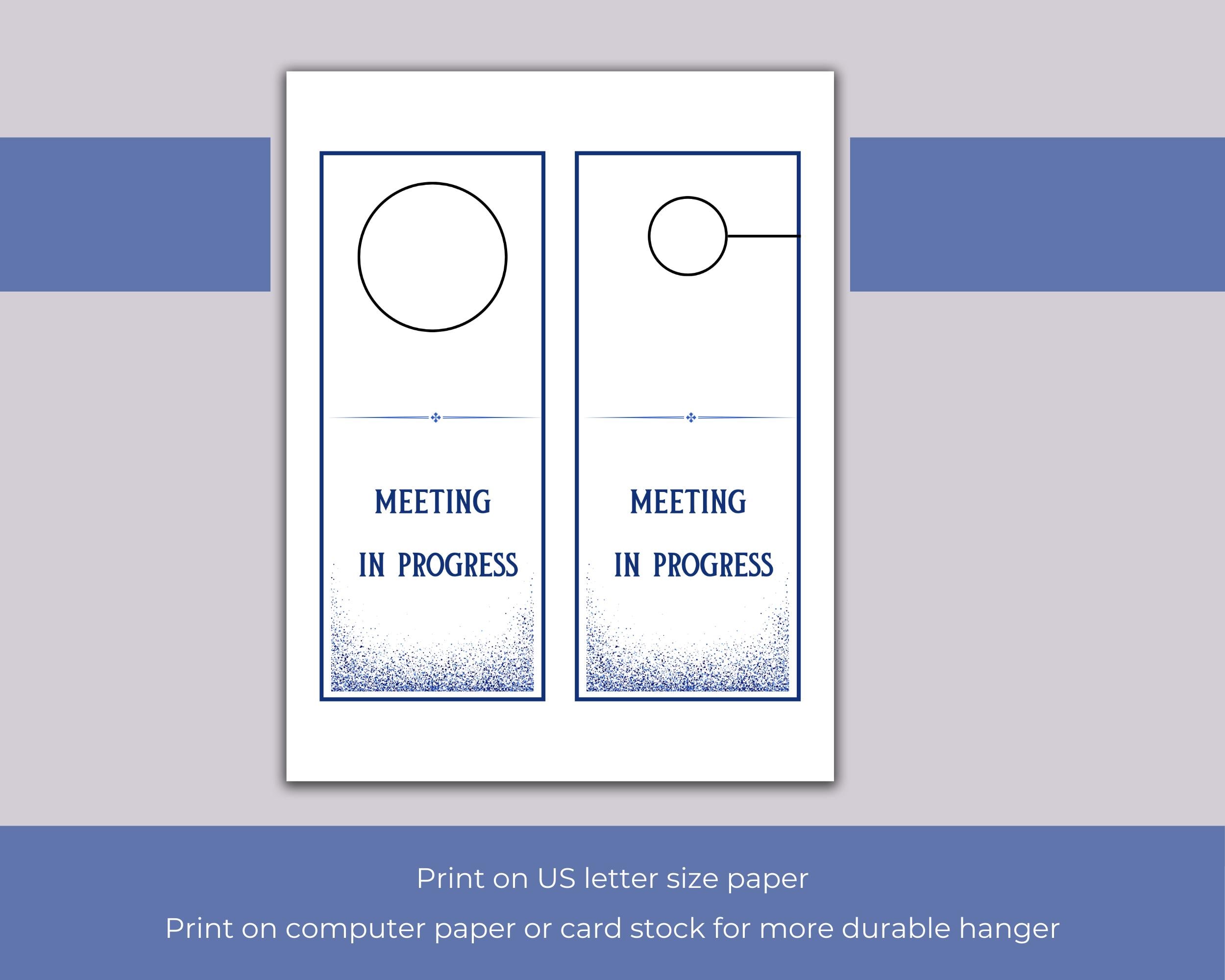 Meeting in Progress Door Sign, Printable Door Sign, Meeting in Session ...
