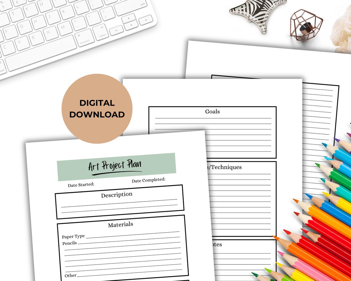 Colored Pencil Art Project Planner, Art Project Organizer, Creative ...