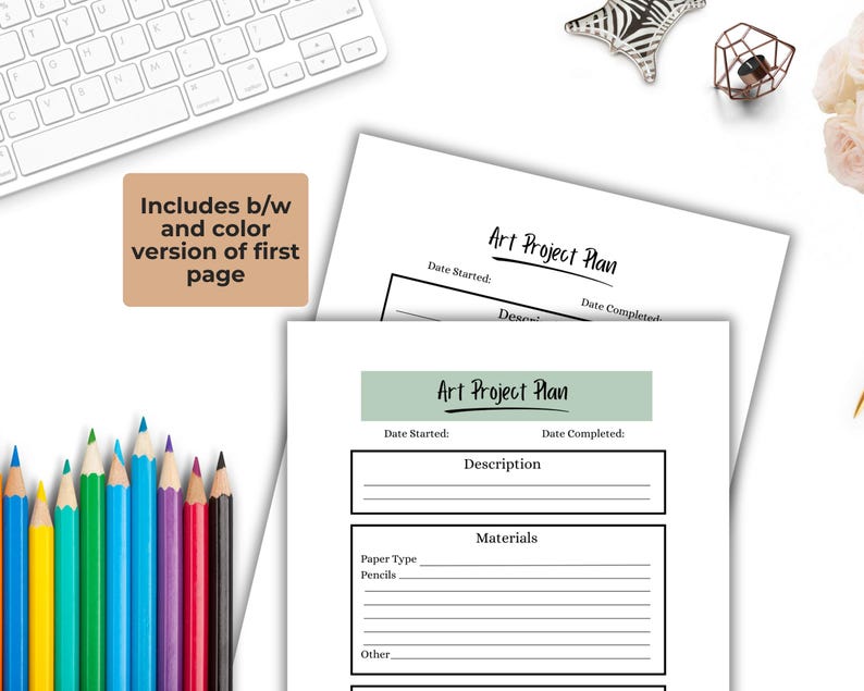 Colored Pencil Art Project Planner, Art Project Organizer, Creative ...