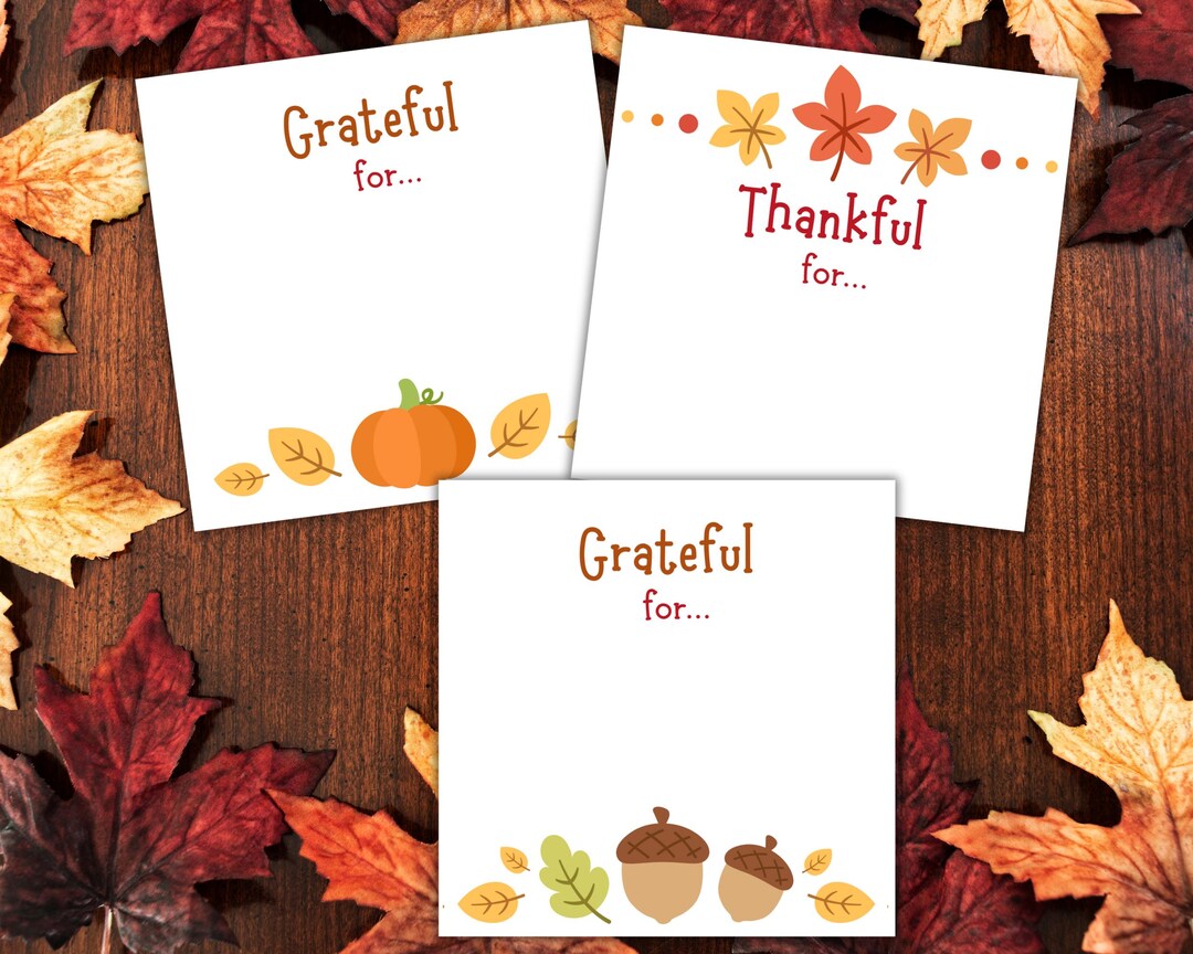 Gratitude Activity Cards for Thanksgiving Gathering - Set of Thankful ...
