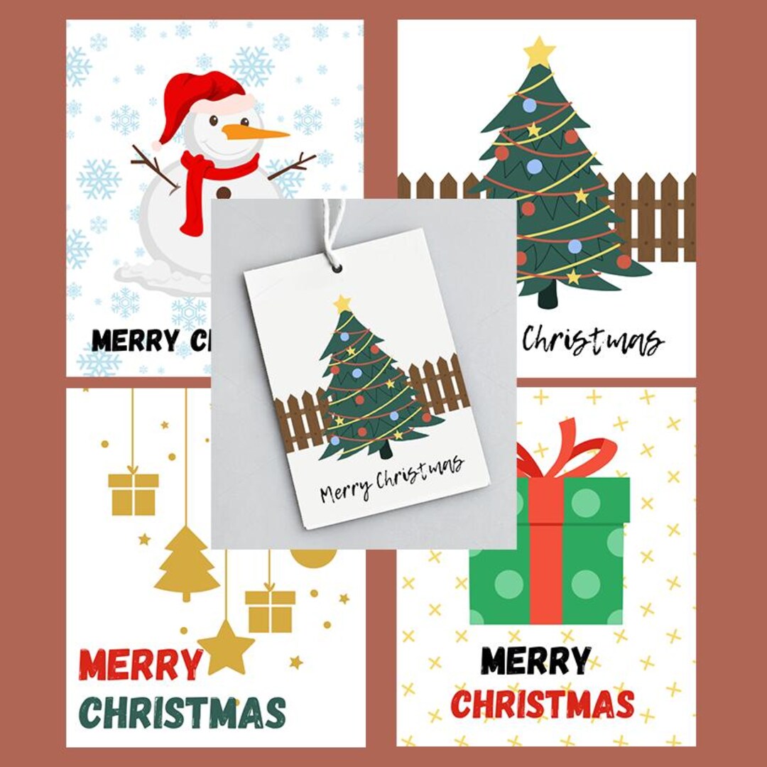 Printable Mini Gift Tags 4 Set Christmas Mini Gift Tags Merry Christmas ...