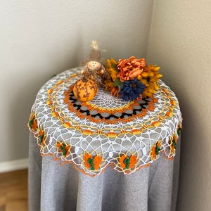 Halloween Doily With Pumpkins, Bats and Candy Corn, 27 Inch Round ...