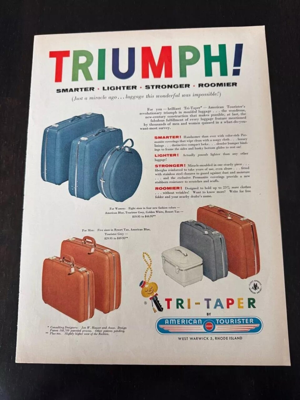 1955 Philco Radio Christmas & American Tourister Suitcase Magazine Ads ...
